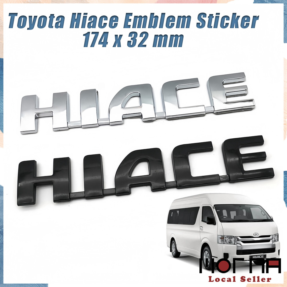 3D Hiace Sticker ABS Black / Chrome Hiace Emblem for Rear Trunk Hiace ...