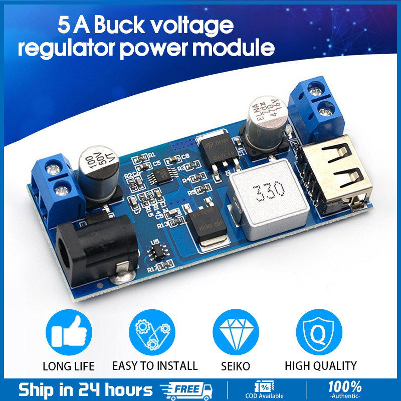 DC-DC 24V/12V to 5V 5A Buck Converter USB Phone DC-DC Step-down Module LM2596S HW-688 HCW-P715 ...