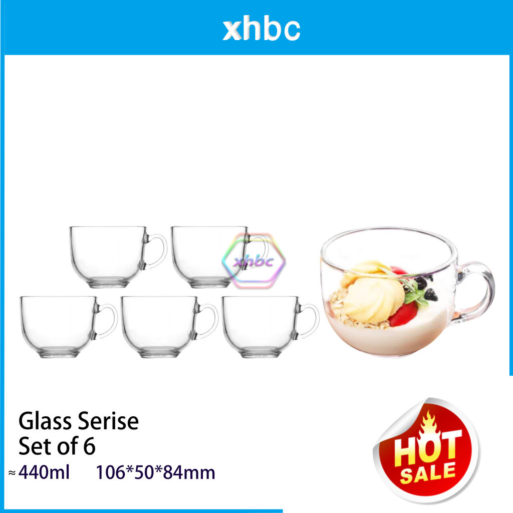 Clear Glass Mug Glass Set (6pcs, 1 pc) Milk tea cup coffee mug ZB322 ...