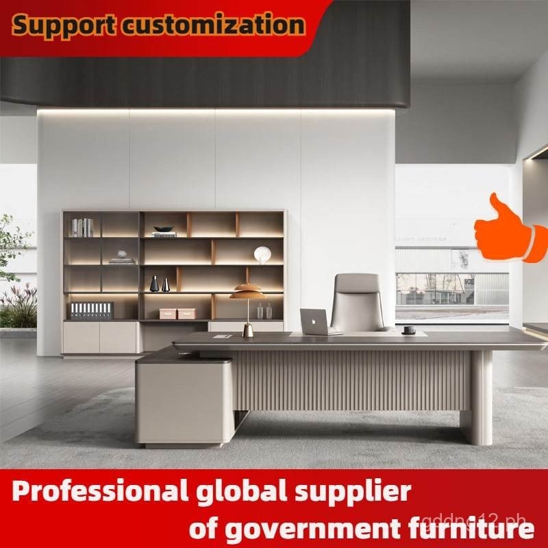 Boss Desk and Chair Set Project Matching Simple Executive Desk One-Stop ...
