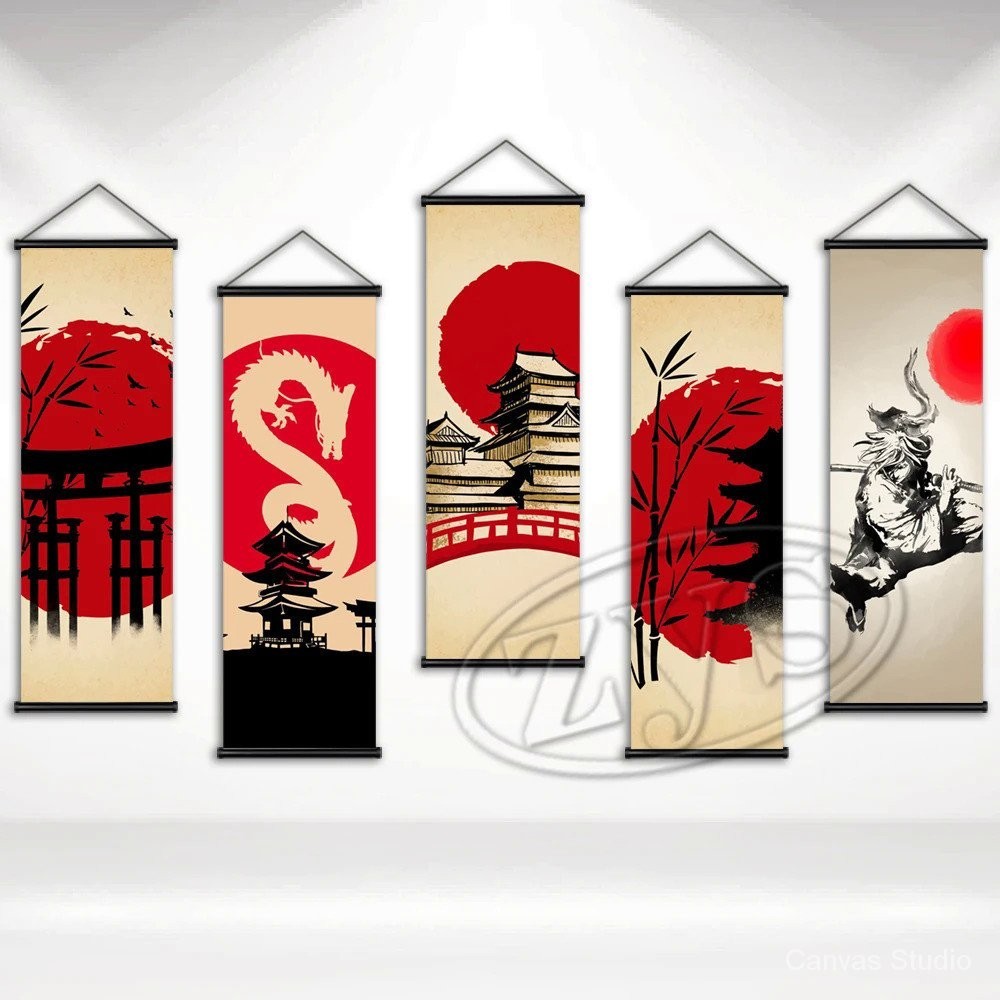 Hanging Scrolls Japanese Traditional Canvas Print Pictures Classic Wall ...