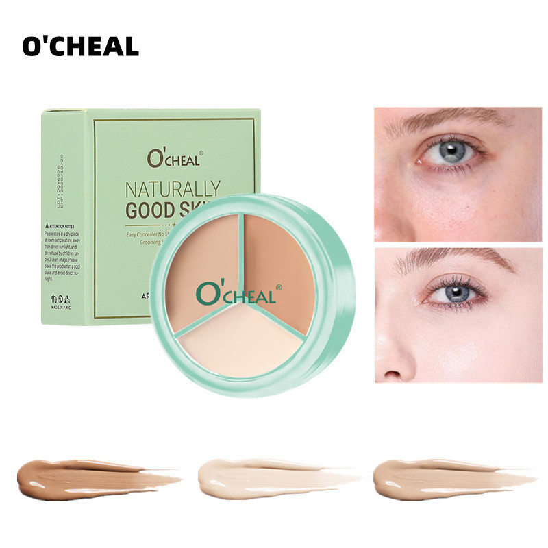 Face Concealer - Lightweight, Natural Coverage, Matte Finish - Tricolor ...