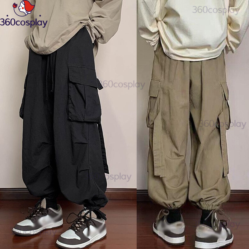 Men's American Long Pants Work Attire Leggings High Street Hiphop Wide ...