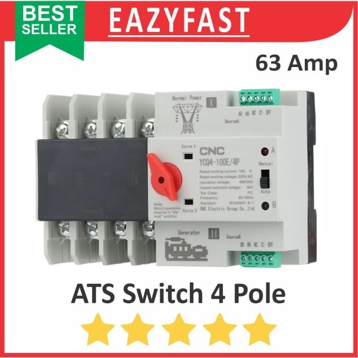 ATS Automatic Transfer Switch 3P 4P Automatic Switch PLN AC Generator ...