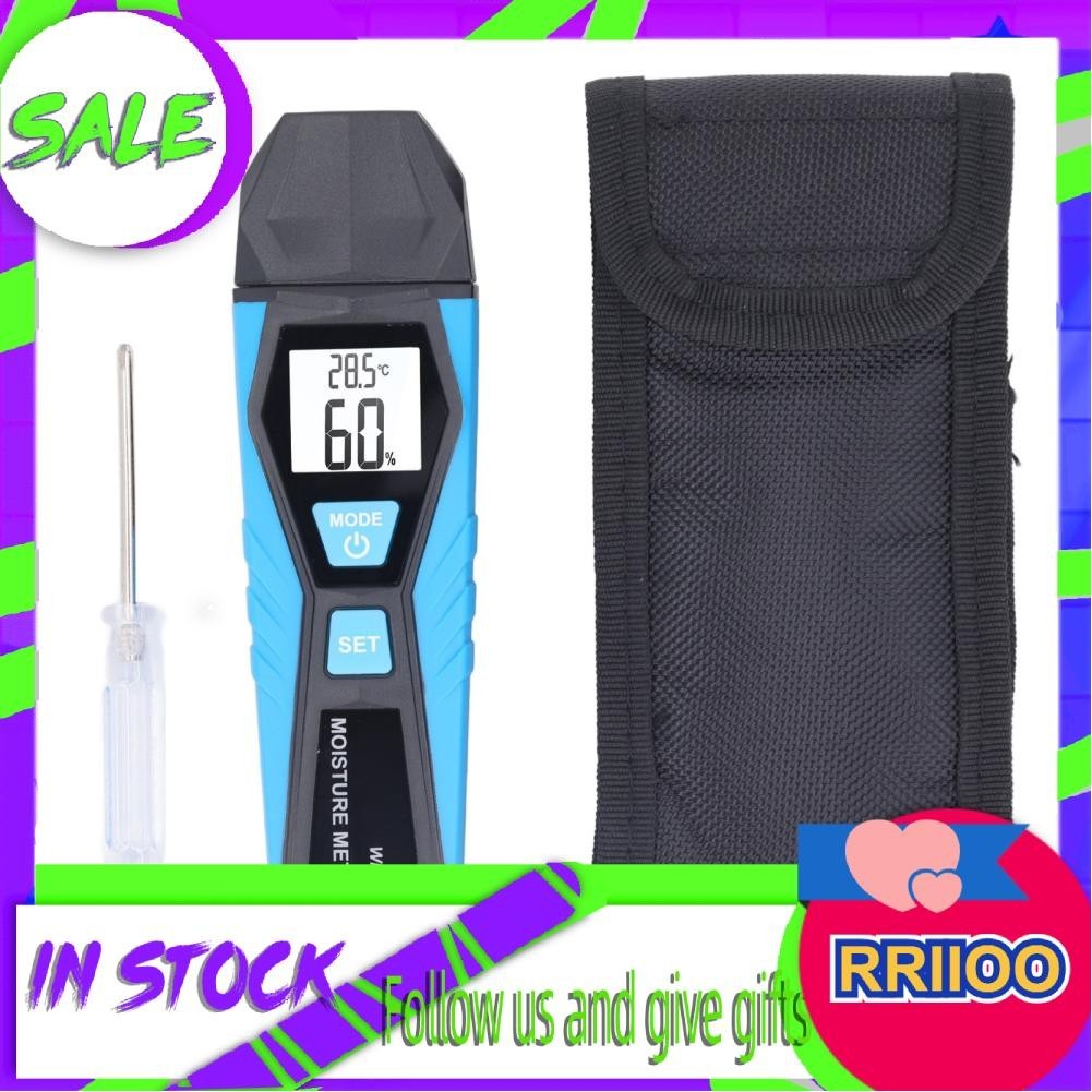 Rriioo Handheld Moisture Meter LCD Display Digital Tester for Wood ...