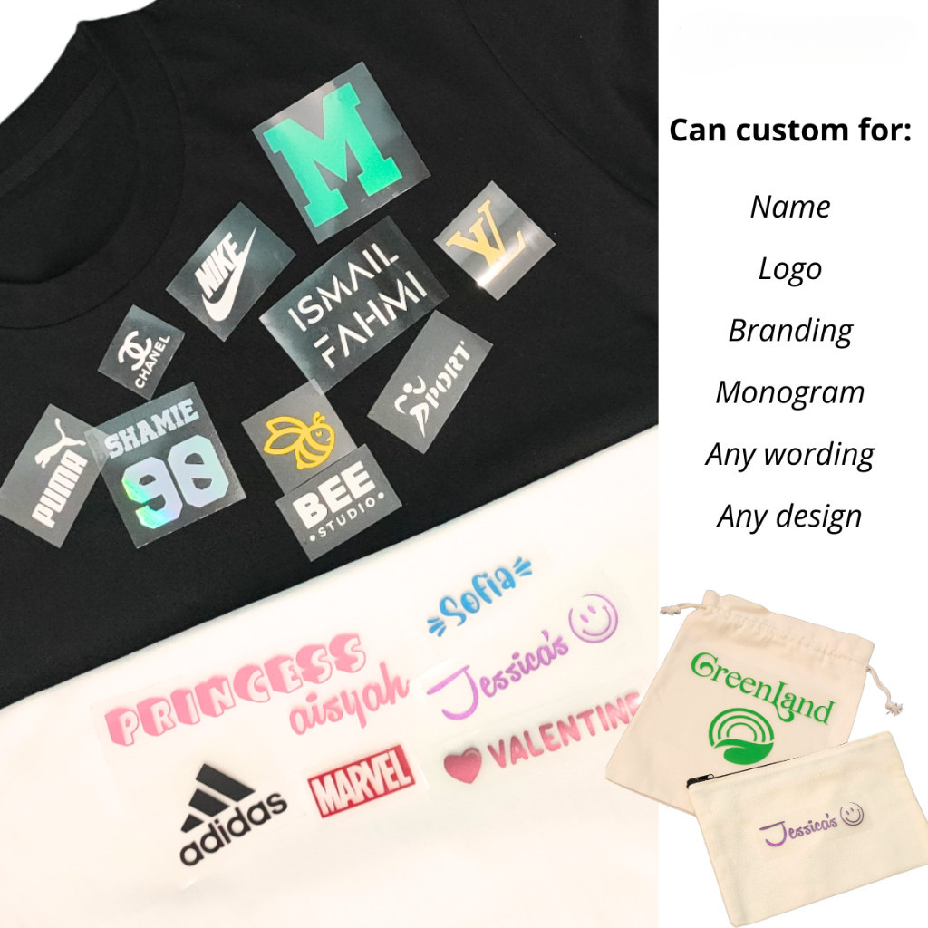 Custom T-shirt stickers DTF Fabric Sticker - Iron on Sticker - Clothes ...
