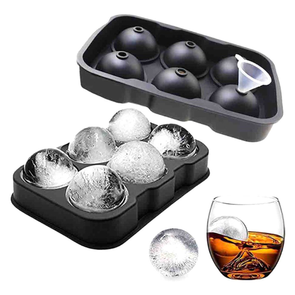 Ice Molder Tray Silicone Sphere Round Ice Ball Molder With Lid Popsicle ...