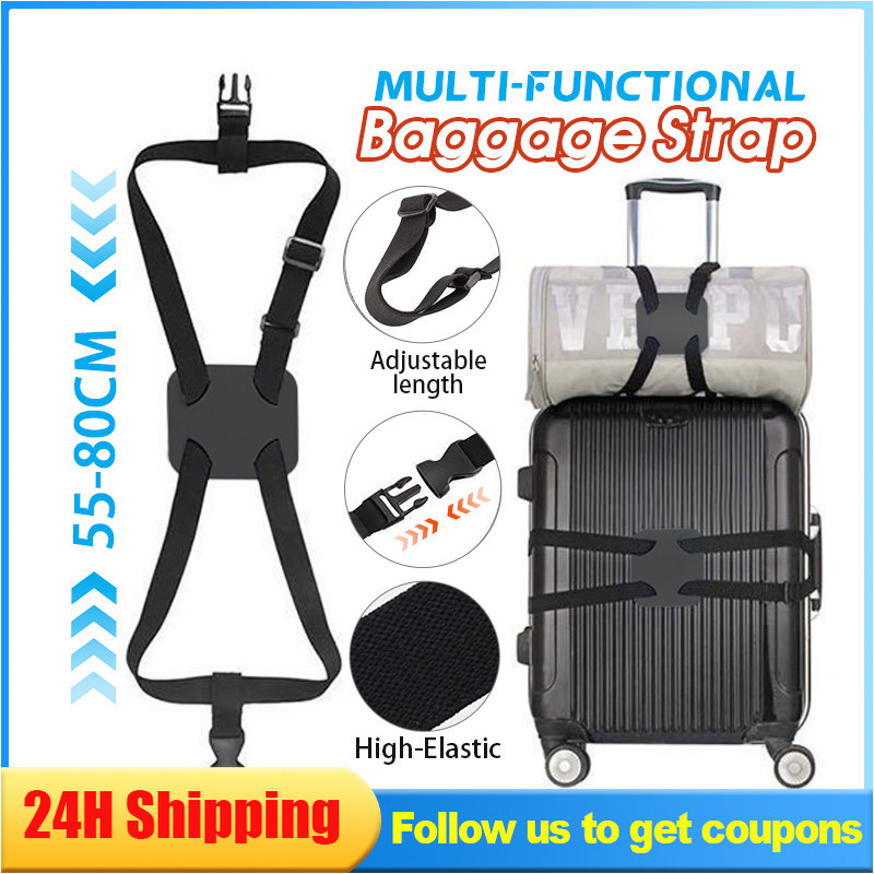 Adjustable Luggage Belt Travel Luggage Binding Belt Two ways Cross ...