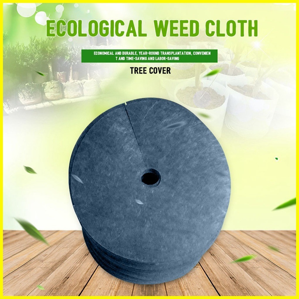 ☃ ∏ QUENTIN Round Weed Barrier Orchard Weed Control Fabric Mulch Garden ...