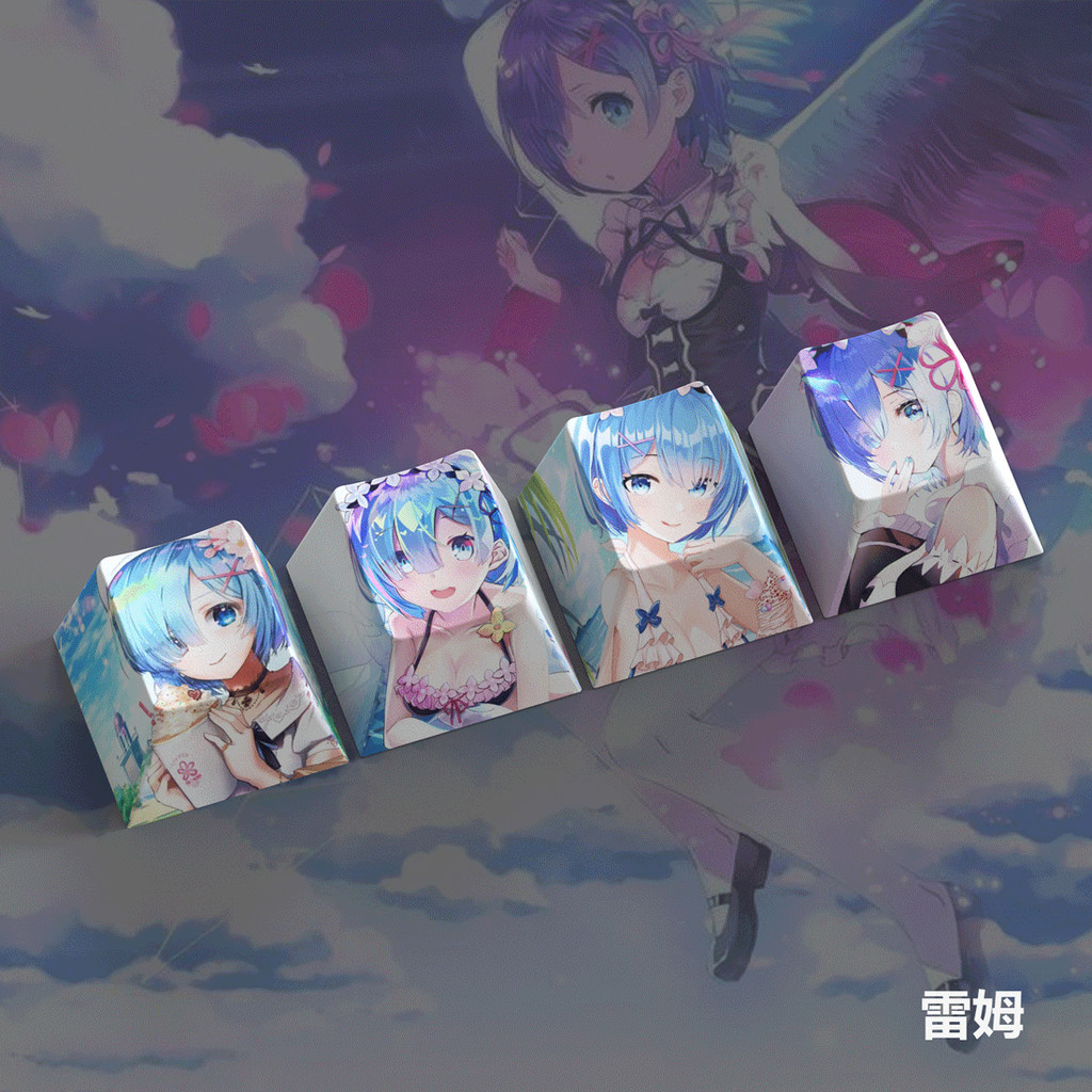 4 pcs Pretty Derby Keycaps Rem Ram Beatrice Emilia Felix Argyle Cherry ...