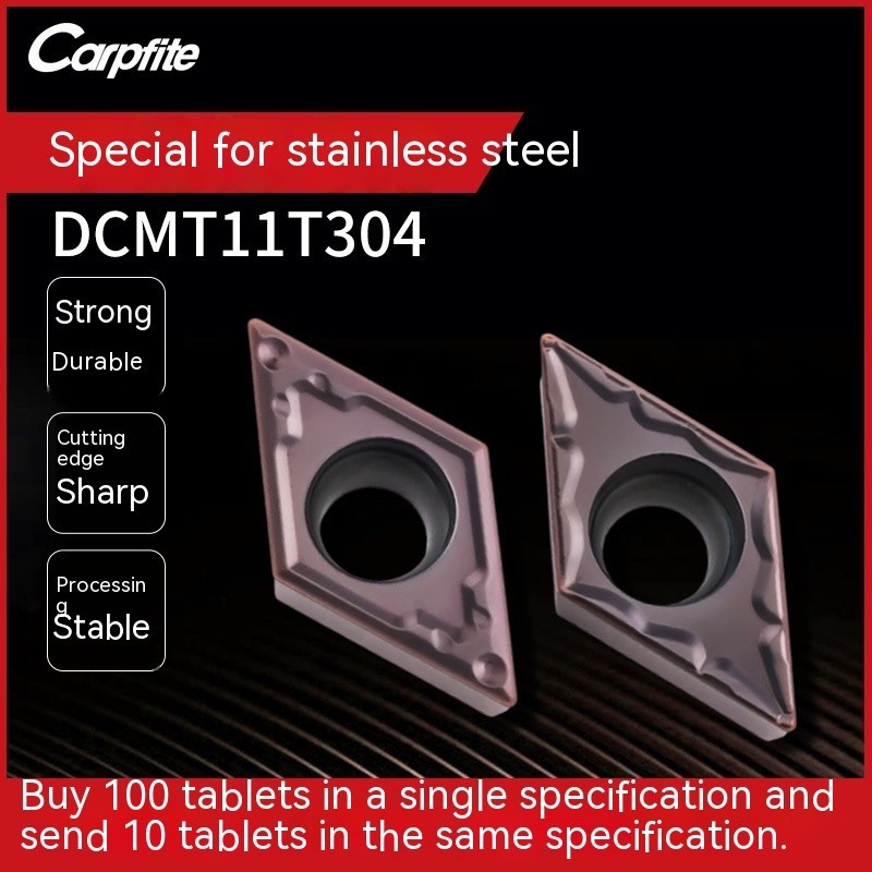 DCMT070204/11T304/308 CNC lathe blade, 55 degree diamond shaped inner hole, outer circular blade ...