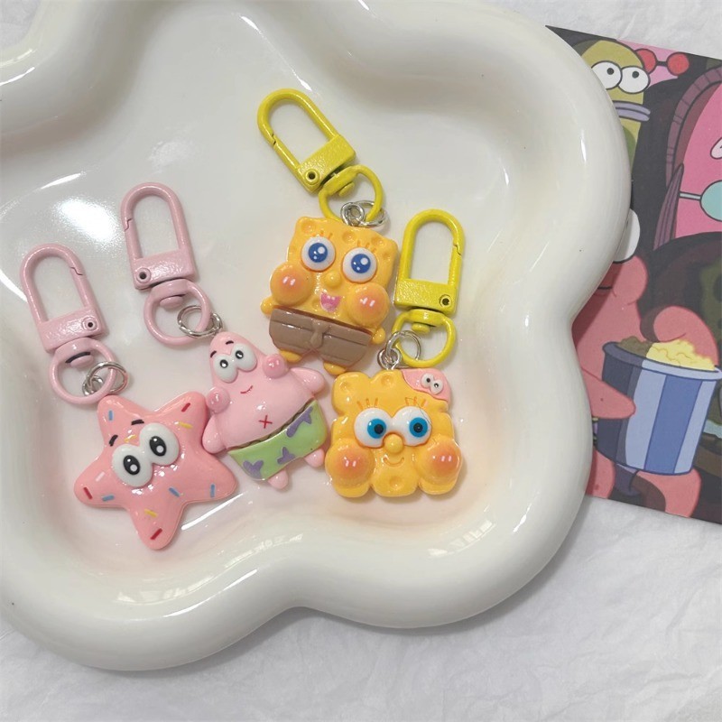 1Pcs Ins Cute Cartoon Keychain Key Rings Star Pendant Accessory for ...