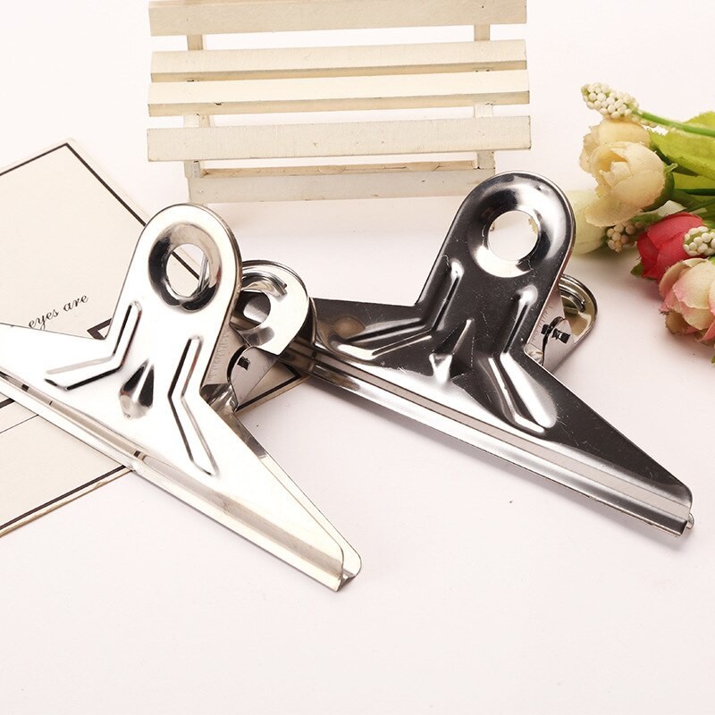 Stainless Steel Folder Iron Clamp Paper Clip Dovetail Clips Office ...
