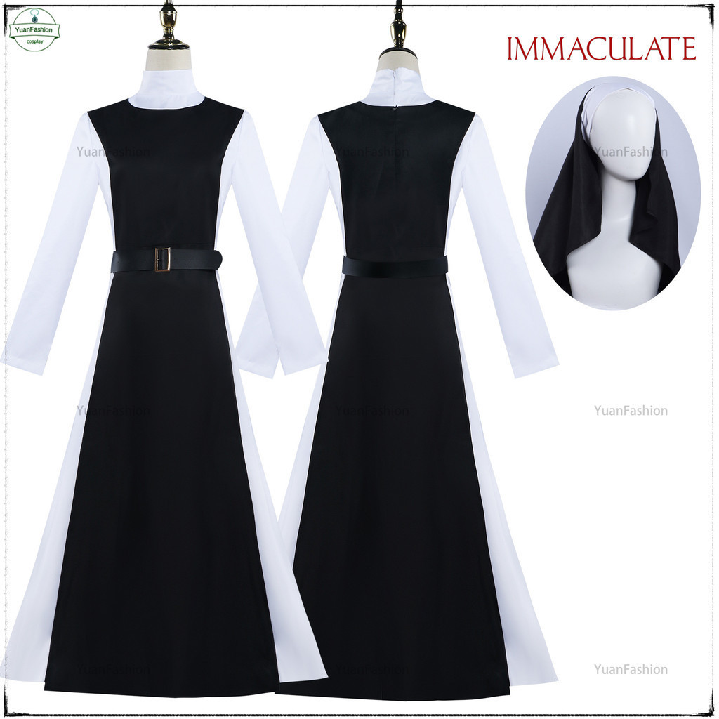 [Ready Stock] Immaculate cosplay clothing film role cosplay clothes Nun ...