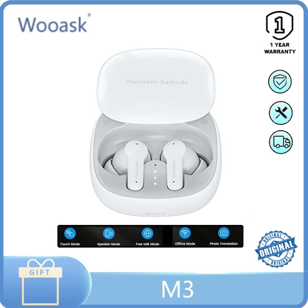 The Wooask M3 bidirectional translation Bluetooth earphones are suitable for voice and language ...