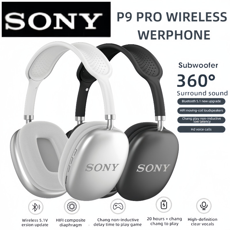 SONY P9 Pro Headset Bluetooth 5.1 Headset Outdoor Sports Wireless Noise ...