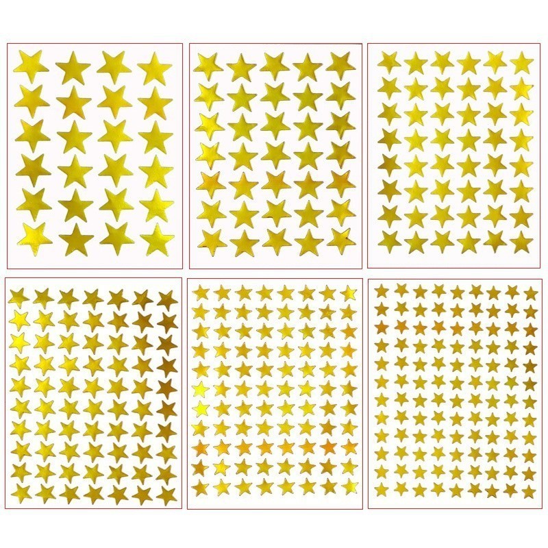 10 Sheets/Pouch Sticker Gold Star Stamping Five Pointed Sticker Infant ...