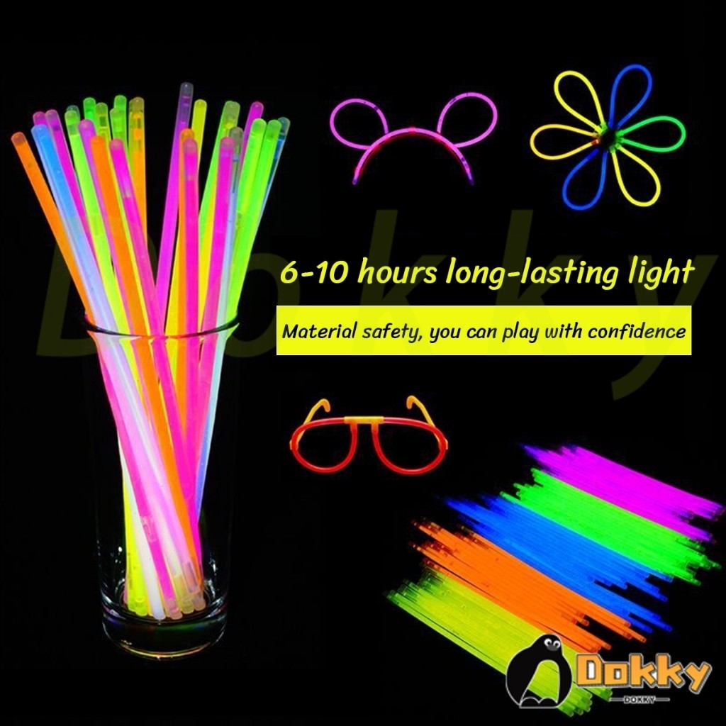 Dokky Glow Sticks 100Pcs/50pcs Ultra Bright Glow Party Supplies with ...