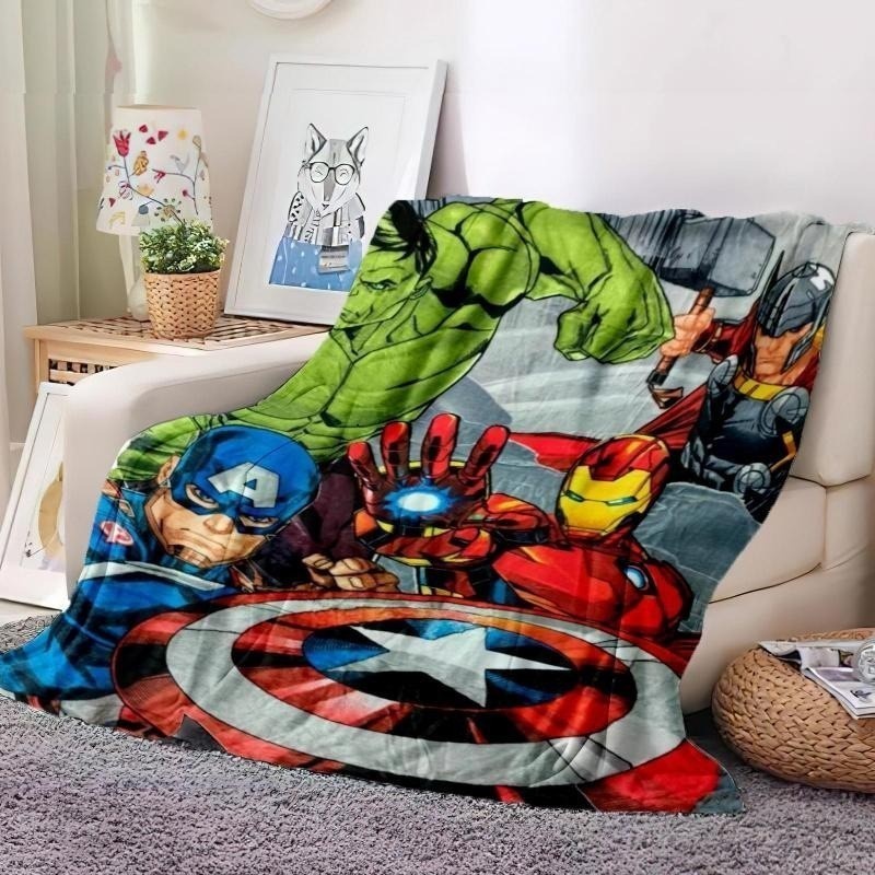 Disney Avengers cartoon anime double-sided flannel blanket bed sheets ...
