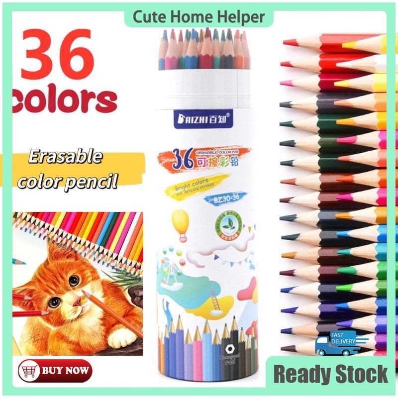 24/36 Colors Erasable Color Pencils Set for Coloring Drawing Sketching ...