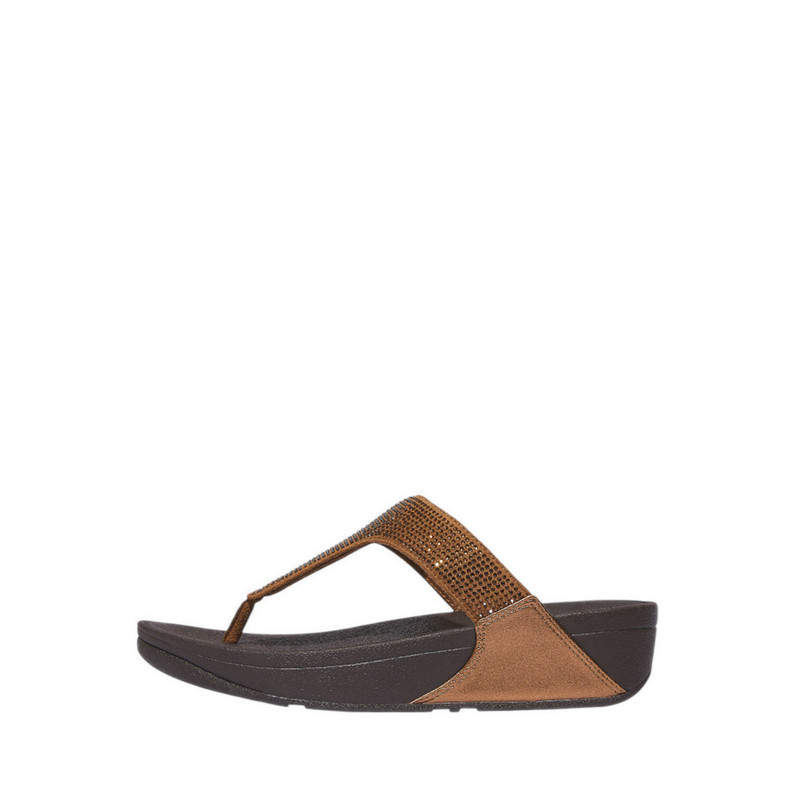 Fitflop Lulu Womens Crystal Embellished Toe-Post Sandals- Bronze | Shopee Philippines