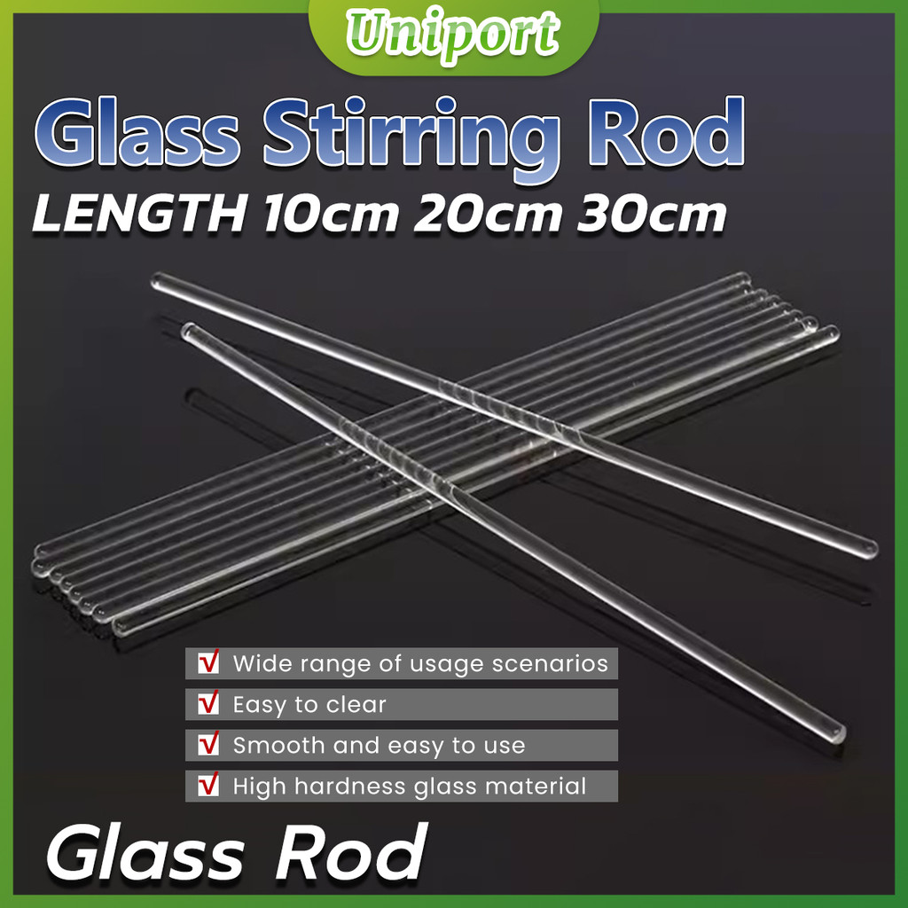 UNI Glass Stirring Rod Laboratory tools 10cm 20cm 30cm for Science, Lab ...