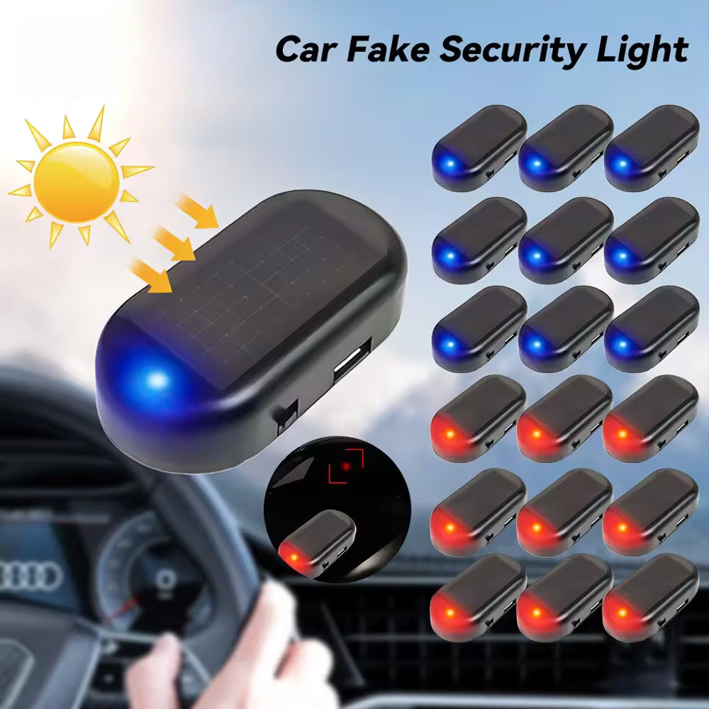 Anti-Theft Solar Warning Light Car LED Solar Powered Fake Security ...