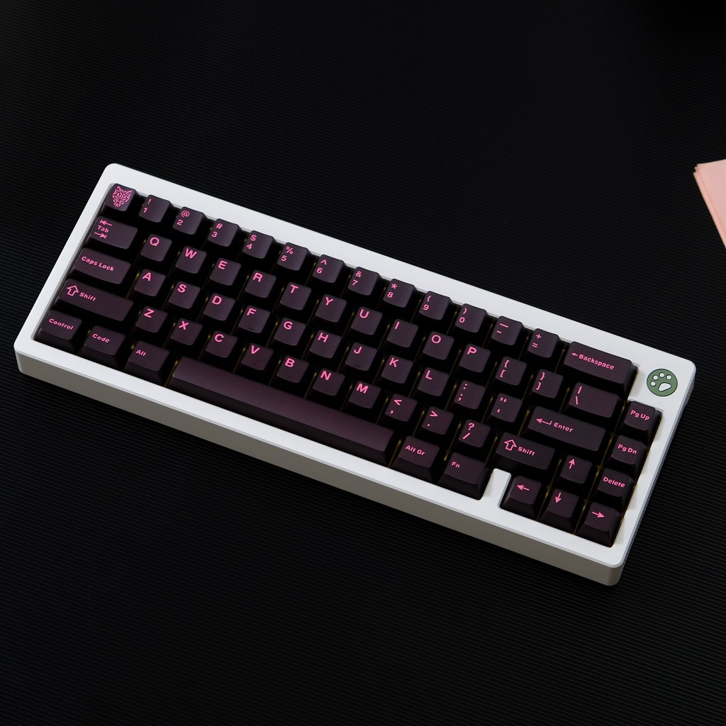 Translucent Black Pink Keycaps ABS Double Shot Cherry profile for ...