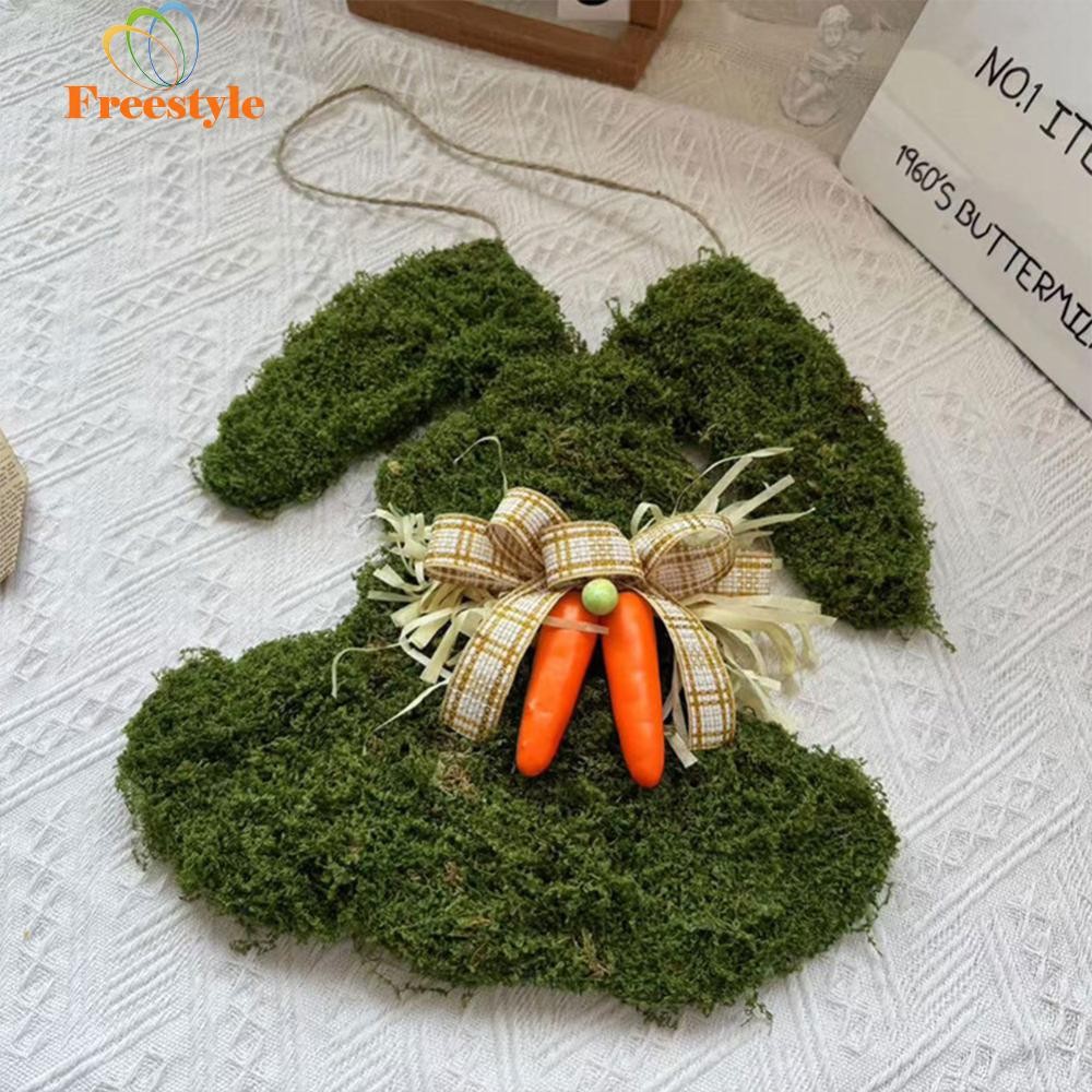 Easter Artificial Moss Rabbit Figurine Cute Bunny Figurine for Home ...