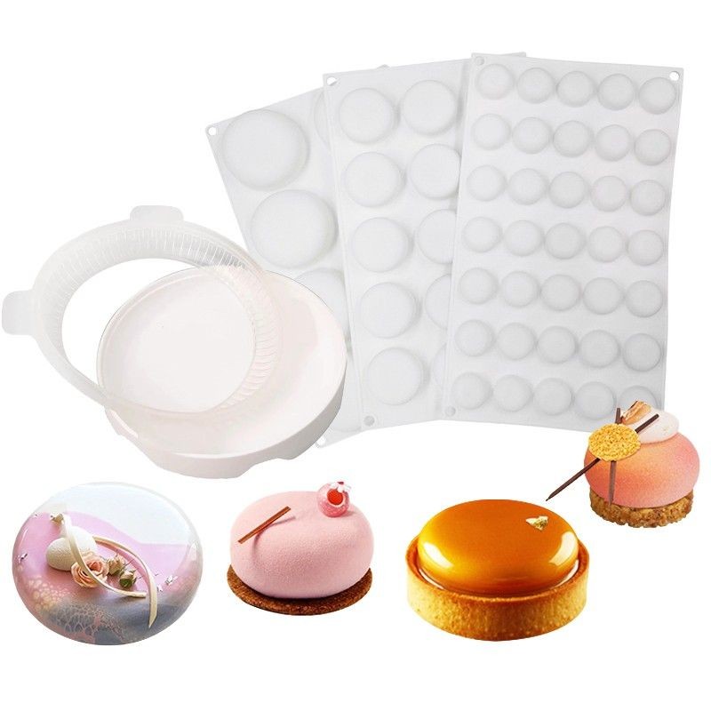 Single Round Drum Shape Mousse Mold with Lid diy Chocolate French ...