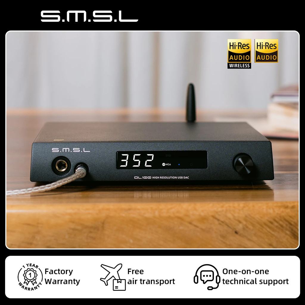 SMSL DL100 Audio DAC CS43131 OPA1612 XU316 MQA-CD DSD256 32bit 768kHz ...