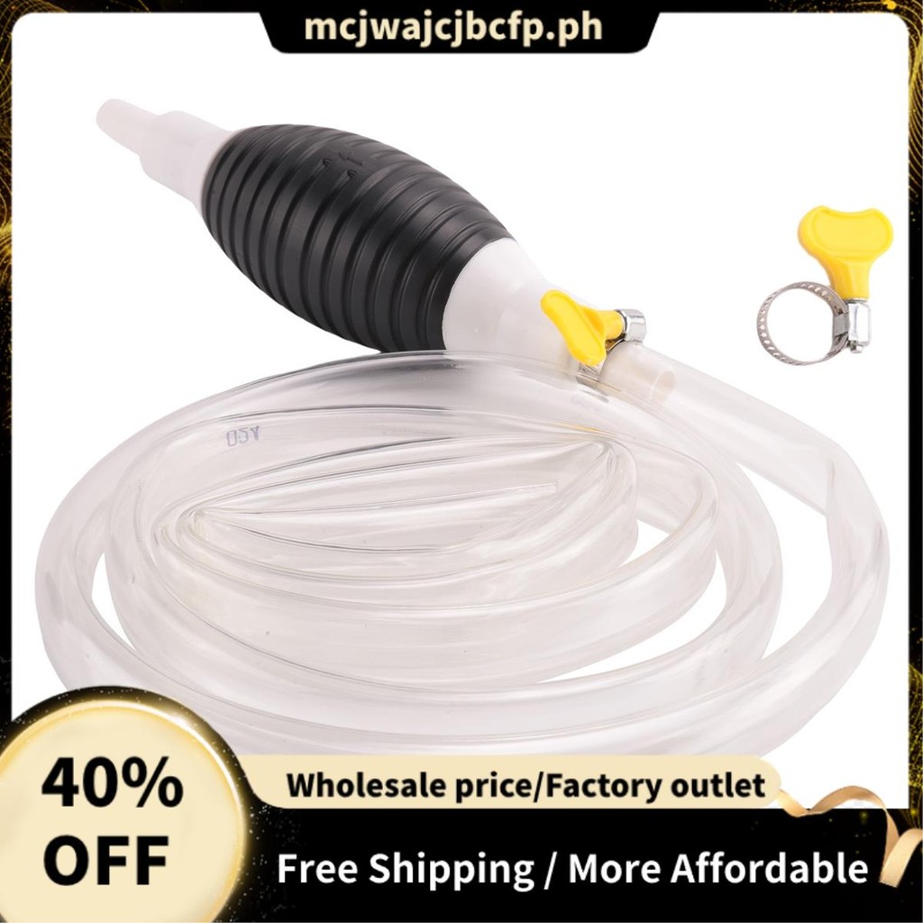 Perfect 2M High Flow Siphon Hand Pump Portable Manual Car Fuel Transfer ...