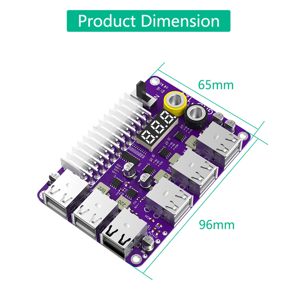 ATX 24 Pin Power Supply Breakout Board with Acrylic Case Kit 3 Digit ...