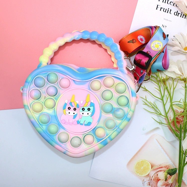 SY Korean cute children's crossbody bag heart shaped silicone bag ...