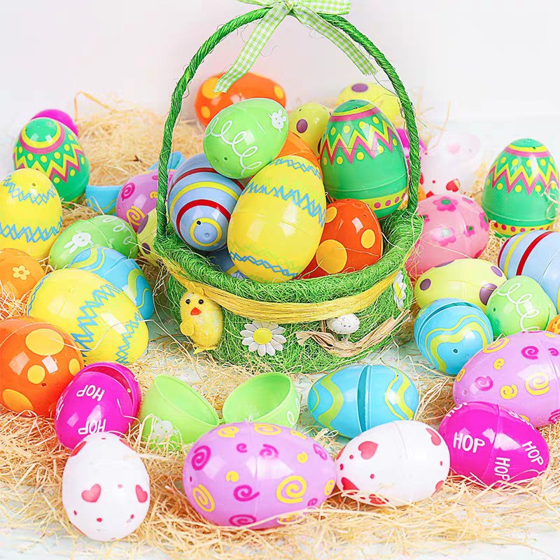 10pcs New Arrival Printed Eggs Easter Twist Egg Opening Toy Egg Shell ...