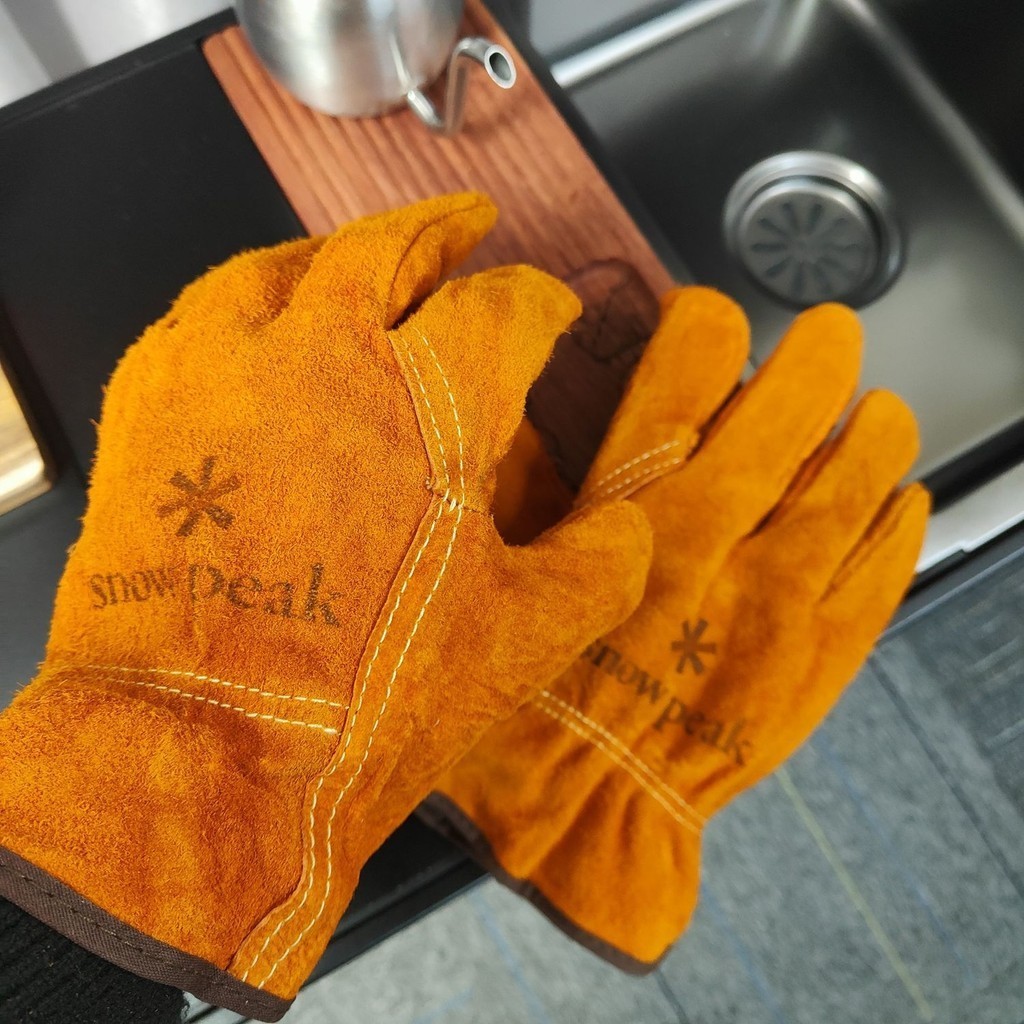 Snow Peak Thickened Heat Insulation Gloves Camping Gloves Cowhide ...