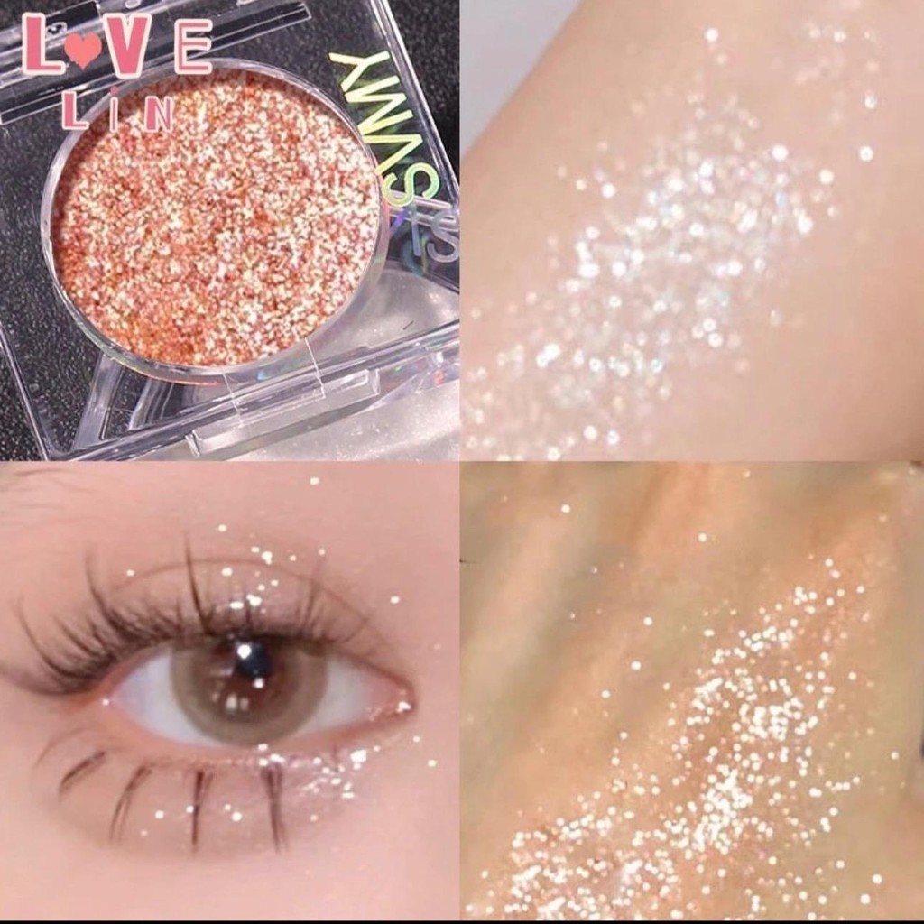 Golden Orange Shimmering eyeshadow makeup gold crystals korean color eyeshadow single pack ...