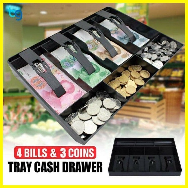 【hot sale】 4grids Cash Coin Register Replacement Money Drawer Storage ...