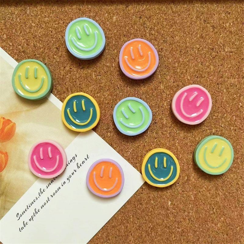 Summer Macaron Colorful Cute Smiley Face Pushpin Cork Felt Nail ...