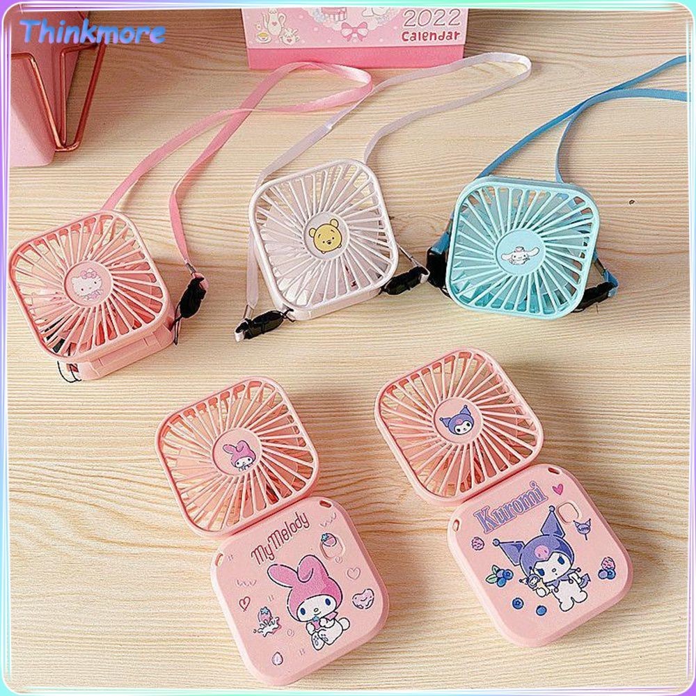 Portable Hanging Neck Small Electric Fan Cute Sanrio Kuromi Folding ...
