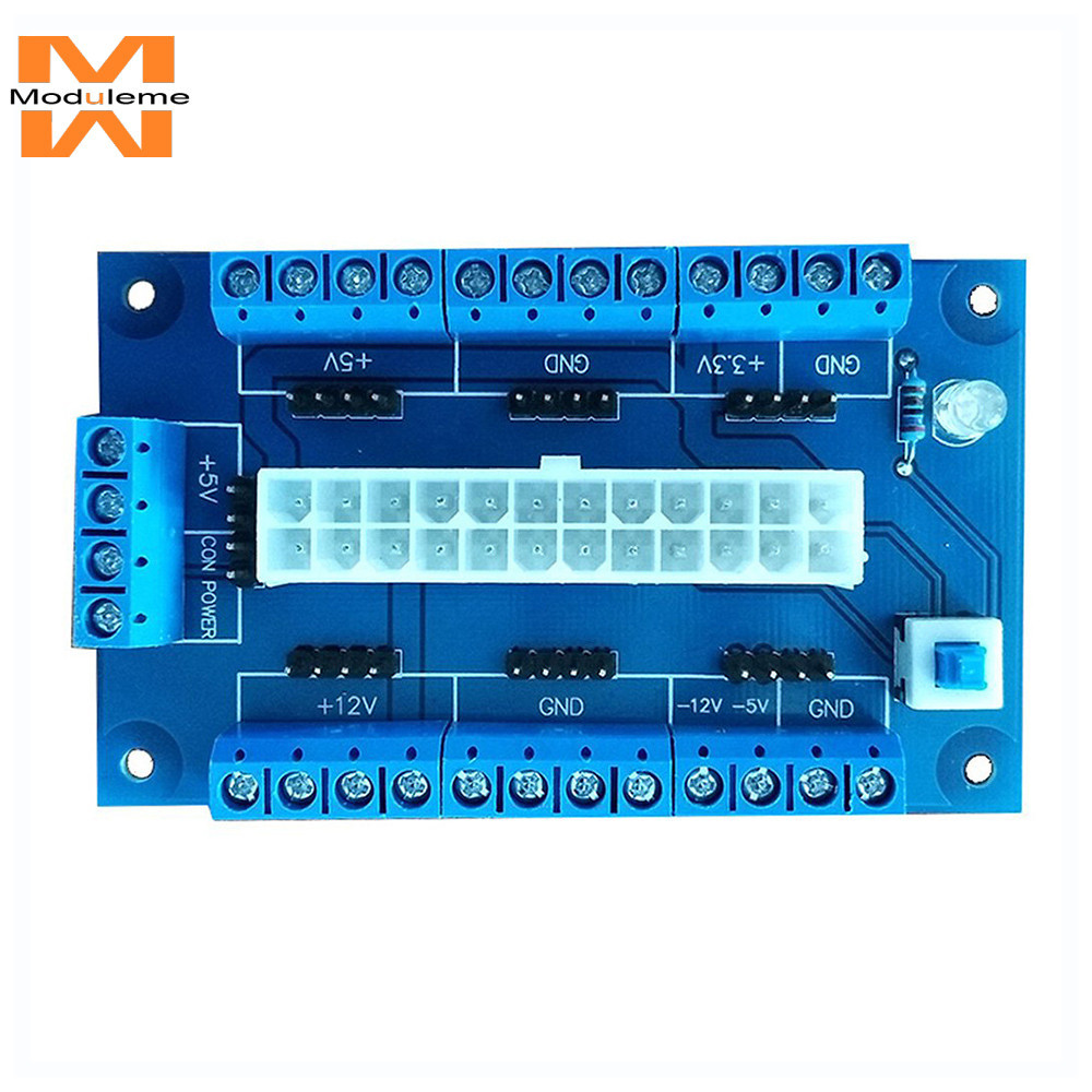 24/20 Pin ATX DC Power Supply Breakout Board Module PC Power Adapter ...