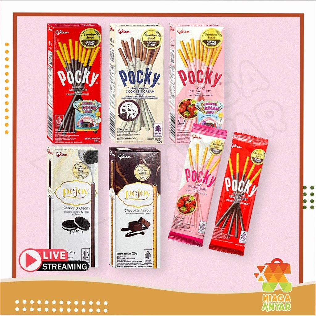 Na Glico Pocky Pejoy Mini Half Size / Stick Pocky Wafer Biscuit Snacks ...