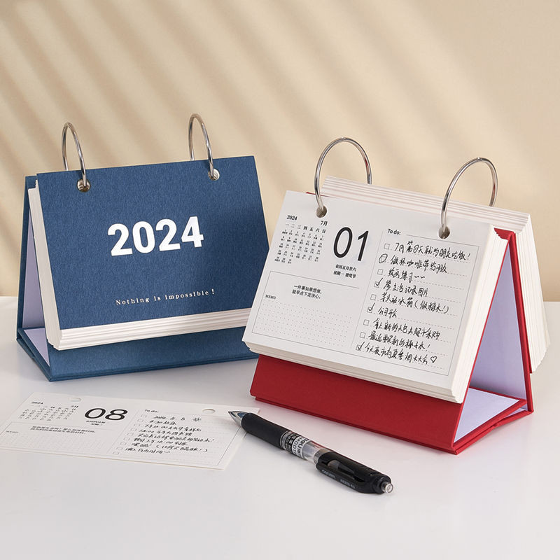 Mini Small Calendar Horizontal Style 2024 Desk Calendar Daily Notes ...