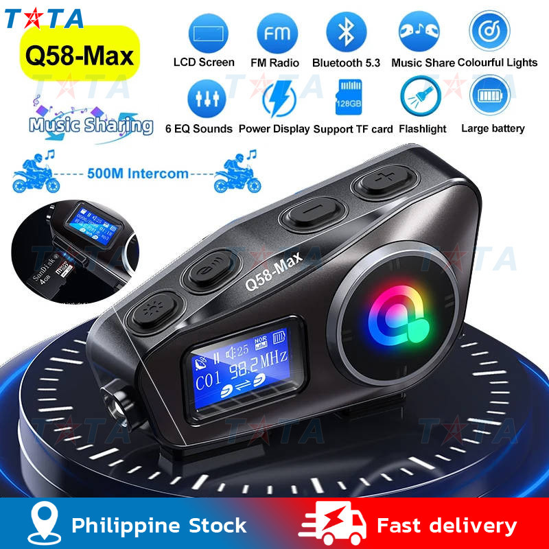 Q58Max Helmet Intercom Support For Music Sharing LCD display Supper ...