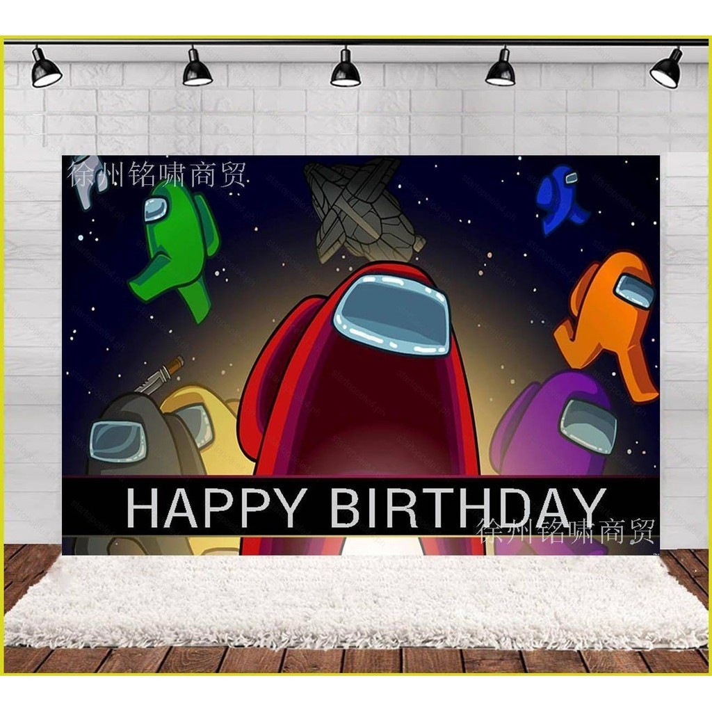 SnOw Among Us Birthday theme backdrop banner party decoration photo ...
