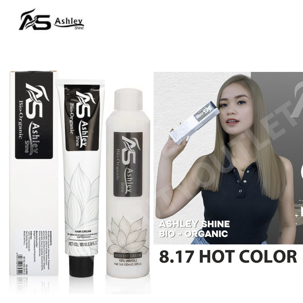Ashley Shine Bio-Organic Hair Color Cream Milk Tea Ash Blonde With ...