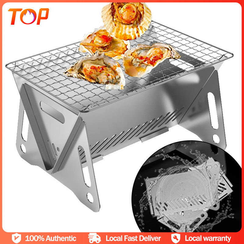 Portable Camping Grill Foldable Barbeque Bbq Stainless Steel Barbecue ...