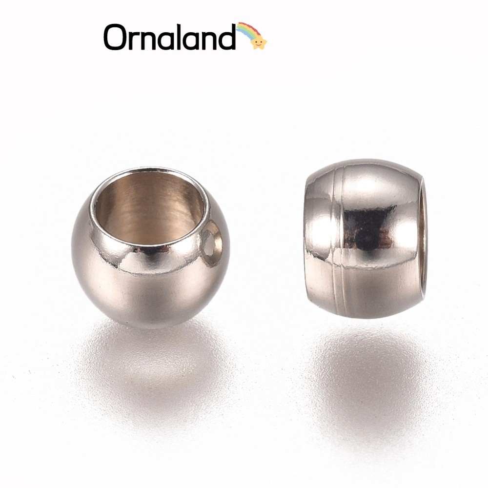 20pc Non-Tarnish 201 Stainless Steel Spacer Beads Flat Round Stainless ...