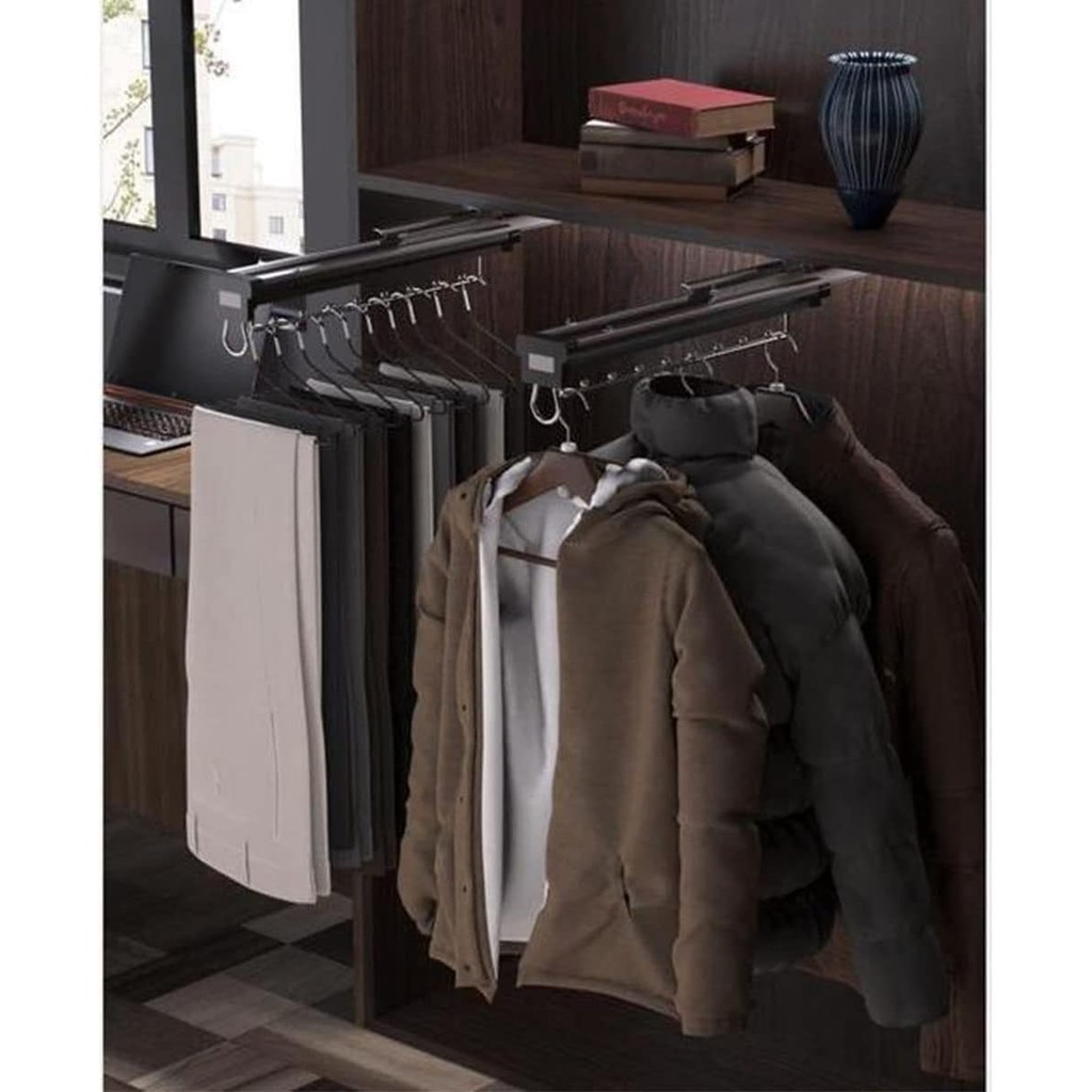 Closet Valet Rod Adjustable Wardrobe Clothing Rail Top Mount Wardrobe ...