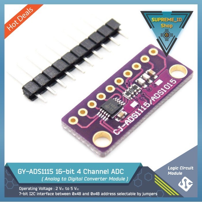 Gy-ads1115 4-Channel 16-bit ADC Analog to Digital Converter Module ... Gy-ads1115 4-Channel 16-bit ADC Analog to Digital Converter Module ...